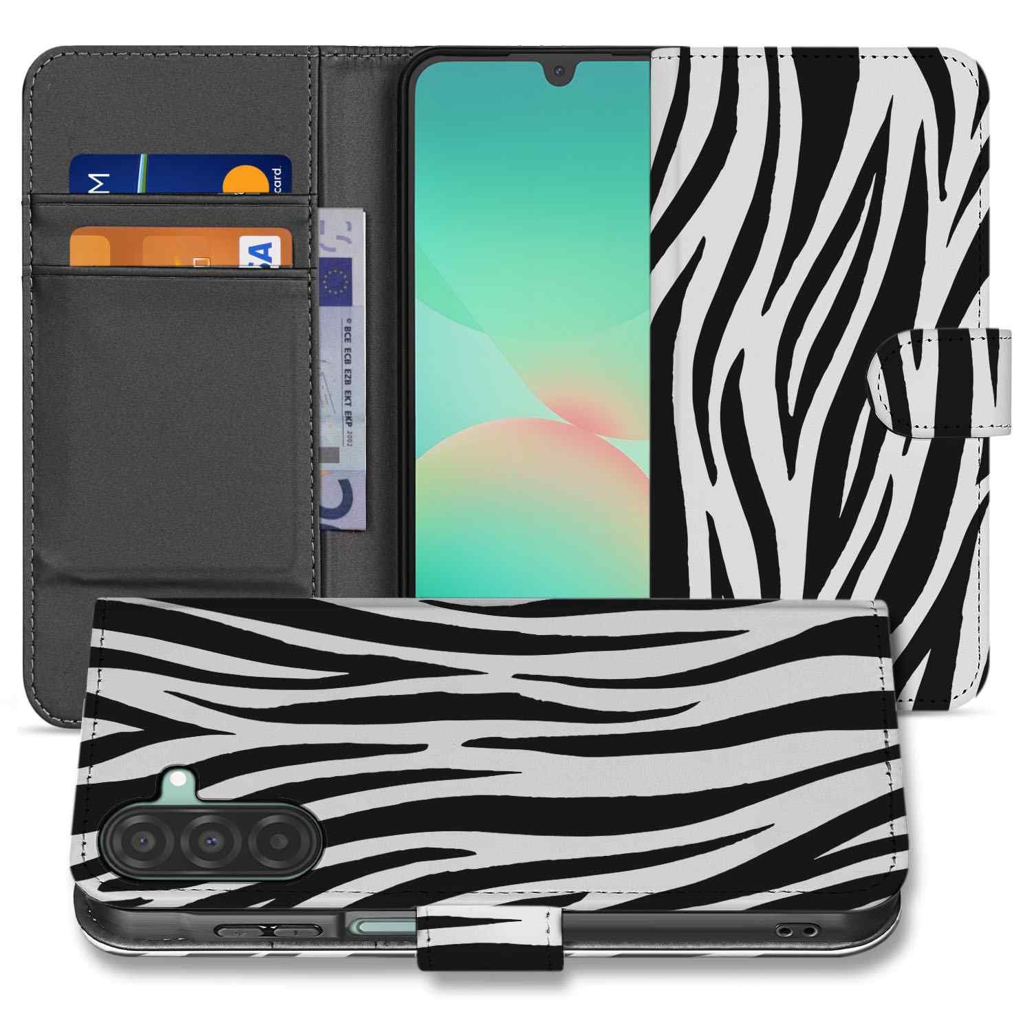 Zebra Book Case voor Samsung Galaxy A26 – Stijlvol en Veilig – B2ctelecom